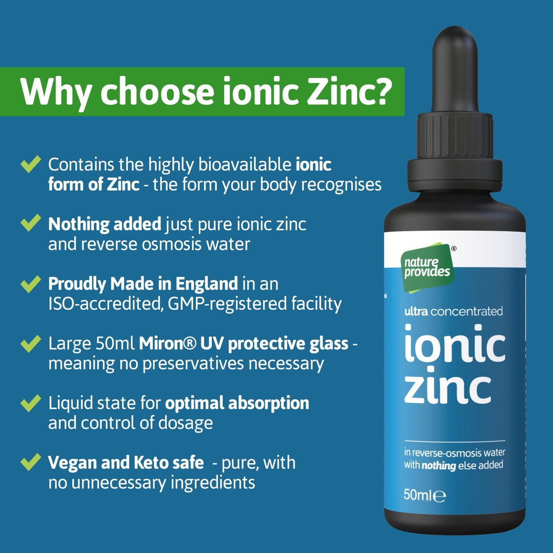 Ionic Zinc Sulphate Liquid | High Strength Sulfate Drops | MADE IN UK